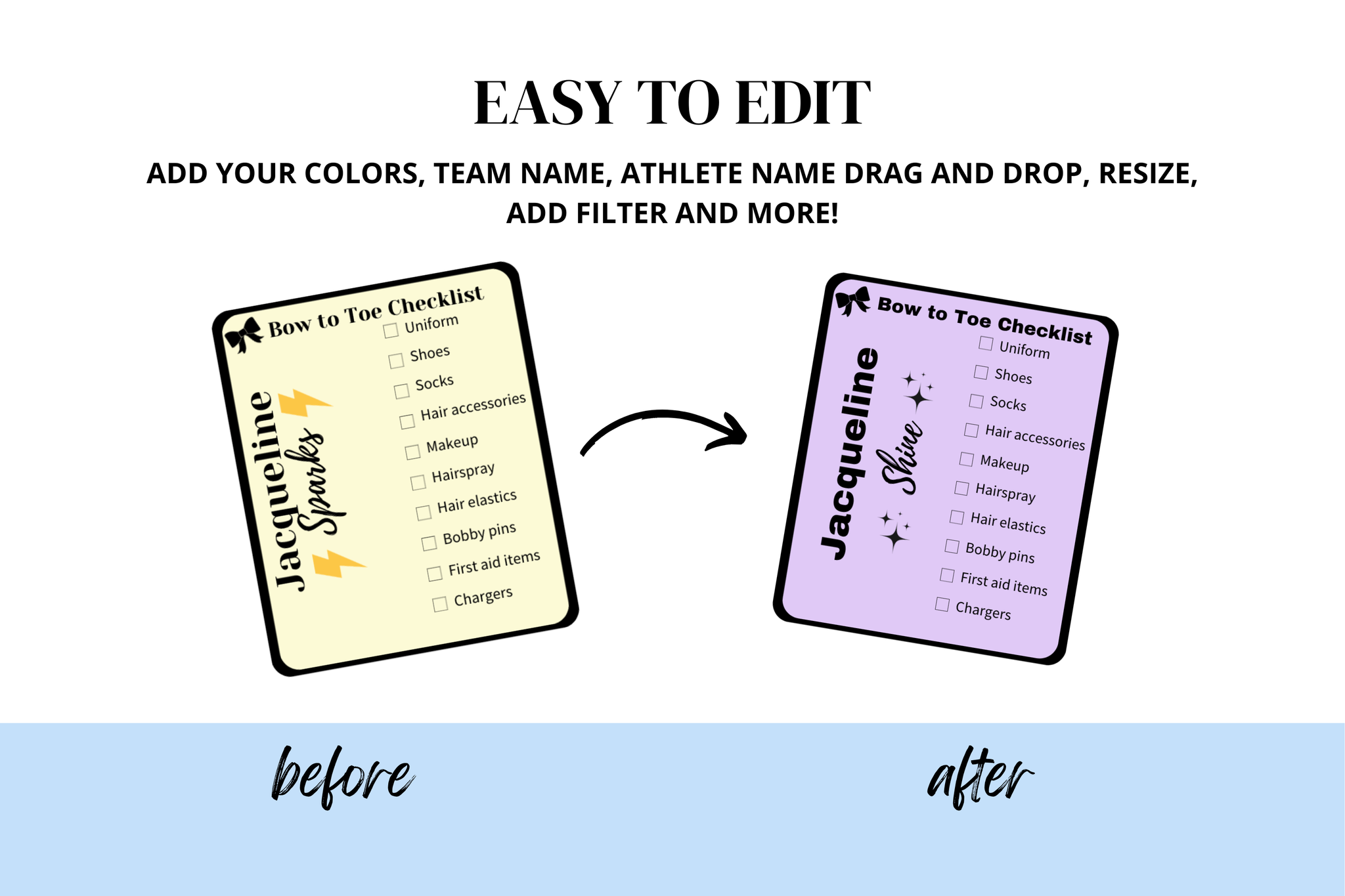 Bow to Toe Checklist | Canva Template | Digital Download – My Cheer Budget